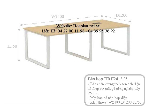 Bàn họp HRH2412C5 - Bàn phòng họp Hòa Phát