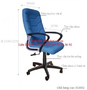 Ghế lưng cao SG602 - Ghế xoay văn phòng Hòa Phát